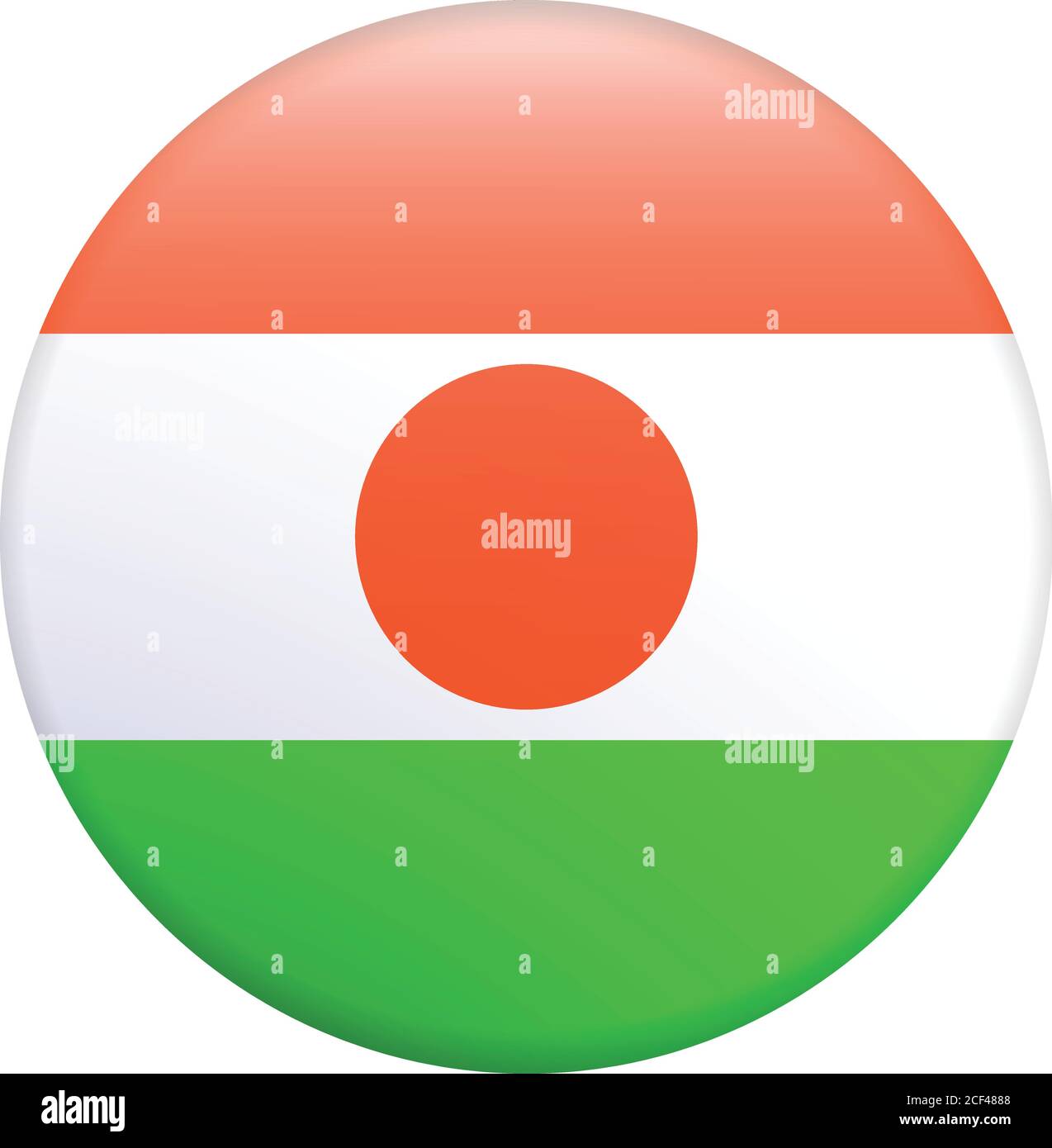 Republic of Niger flag isolated vector. Flag Glossy Button Stock Vector ...