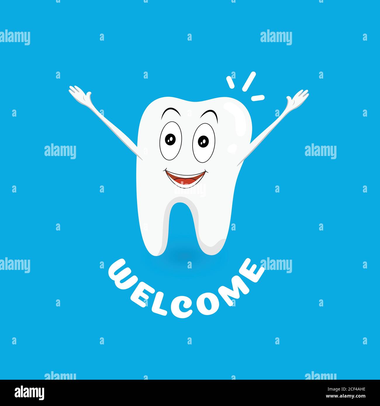 White and healthy tooth welcomes visitors. Happy and healthy smile ...