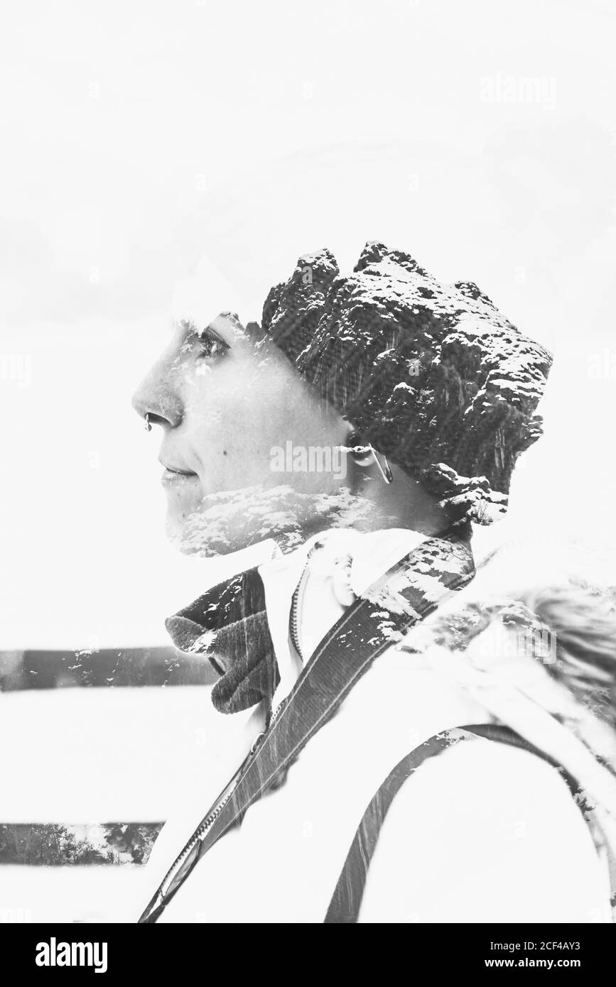 Female adventure clothes Black and White Stock Photos & Images - Alamy