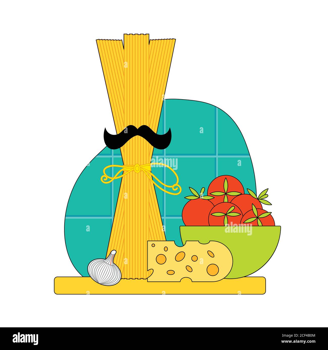 Spaghetti garlic Stock Vector Images - Alamy