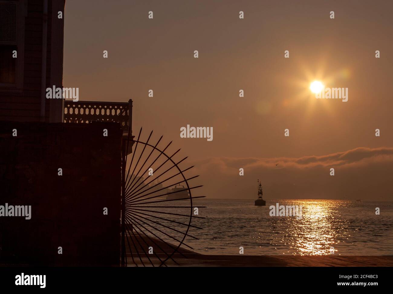 Istanbul View of the sunset in the rays of the sun. Istanbul is the ...