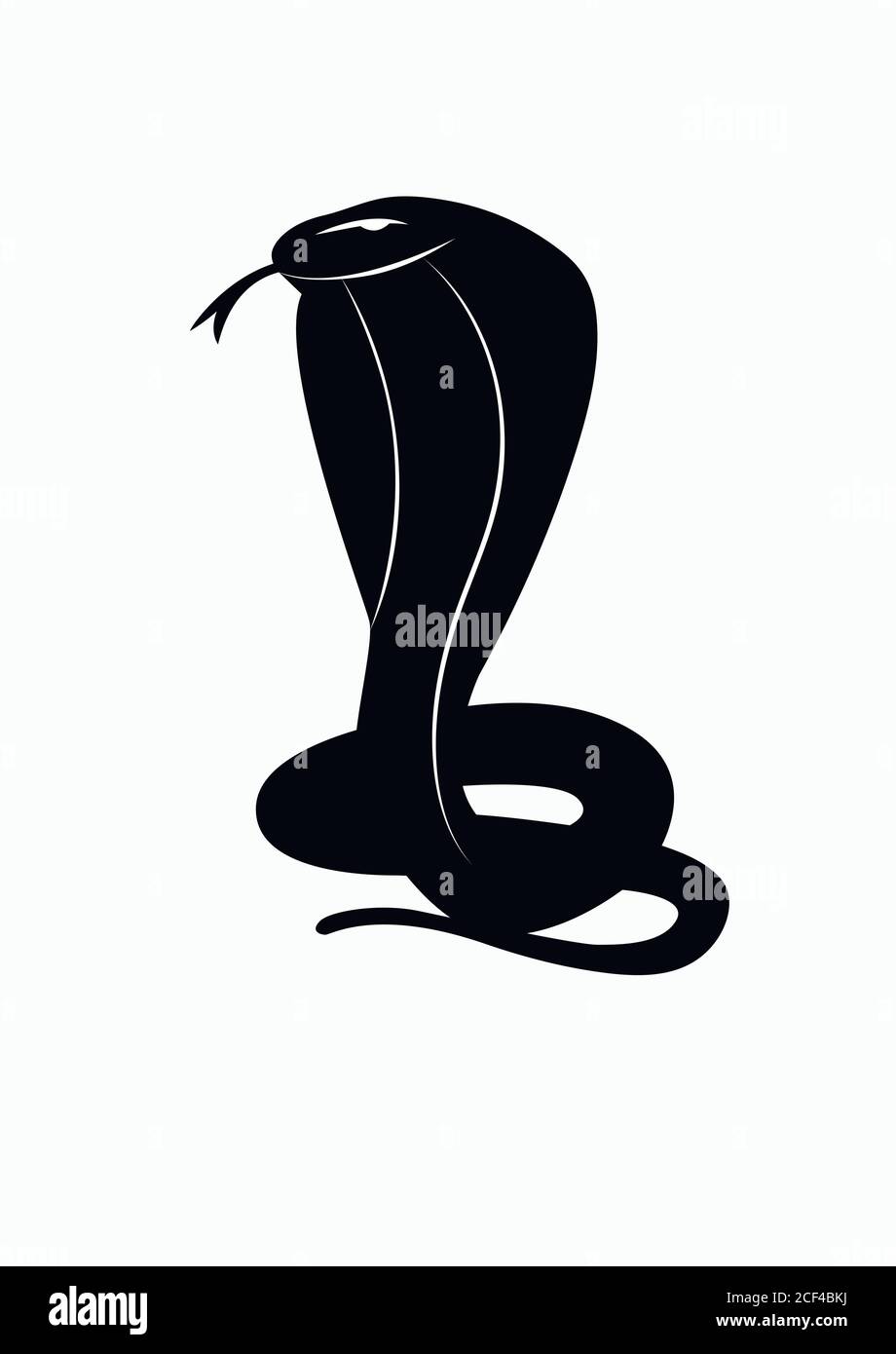 Black silhouette snake. Isolated symbol or icon snake on white ...
