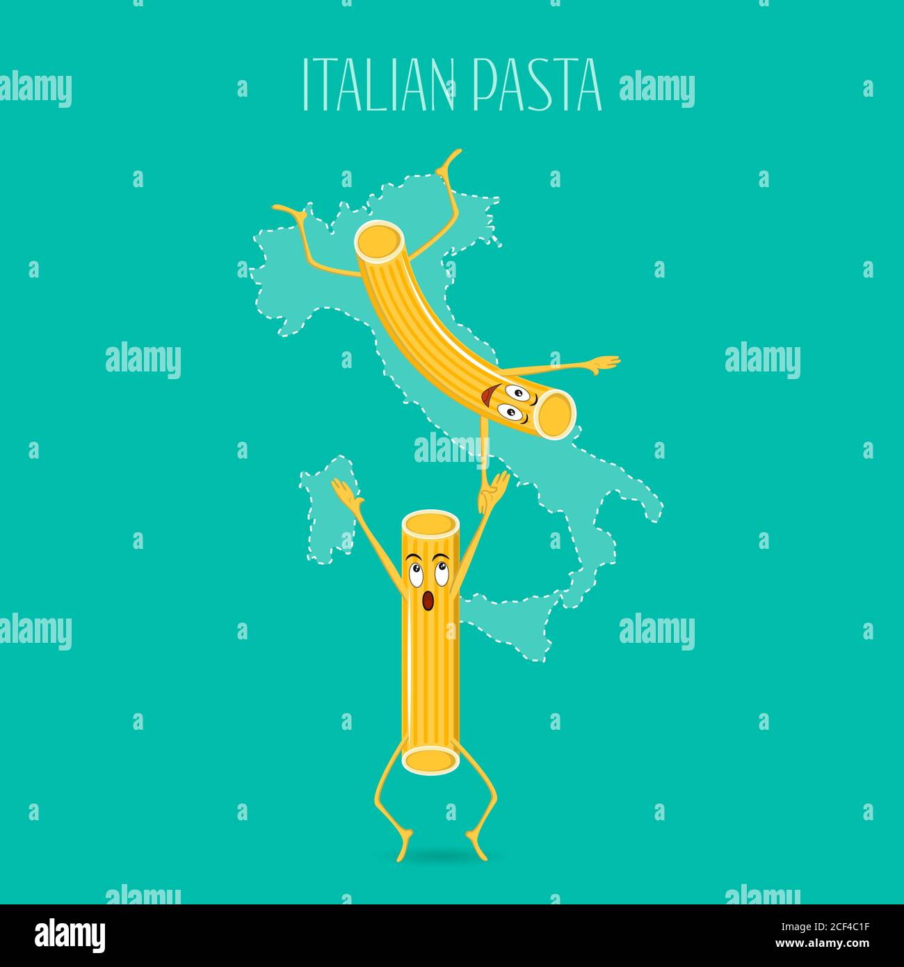 Italian pasta vector. Cartoon characters smiling and laughing. Funny ...