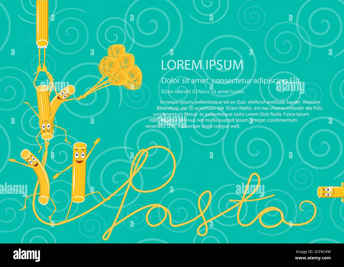 Italian pasta vector. Cartoon characters smiling and laughing. Funny ...