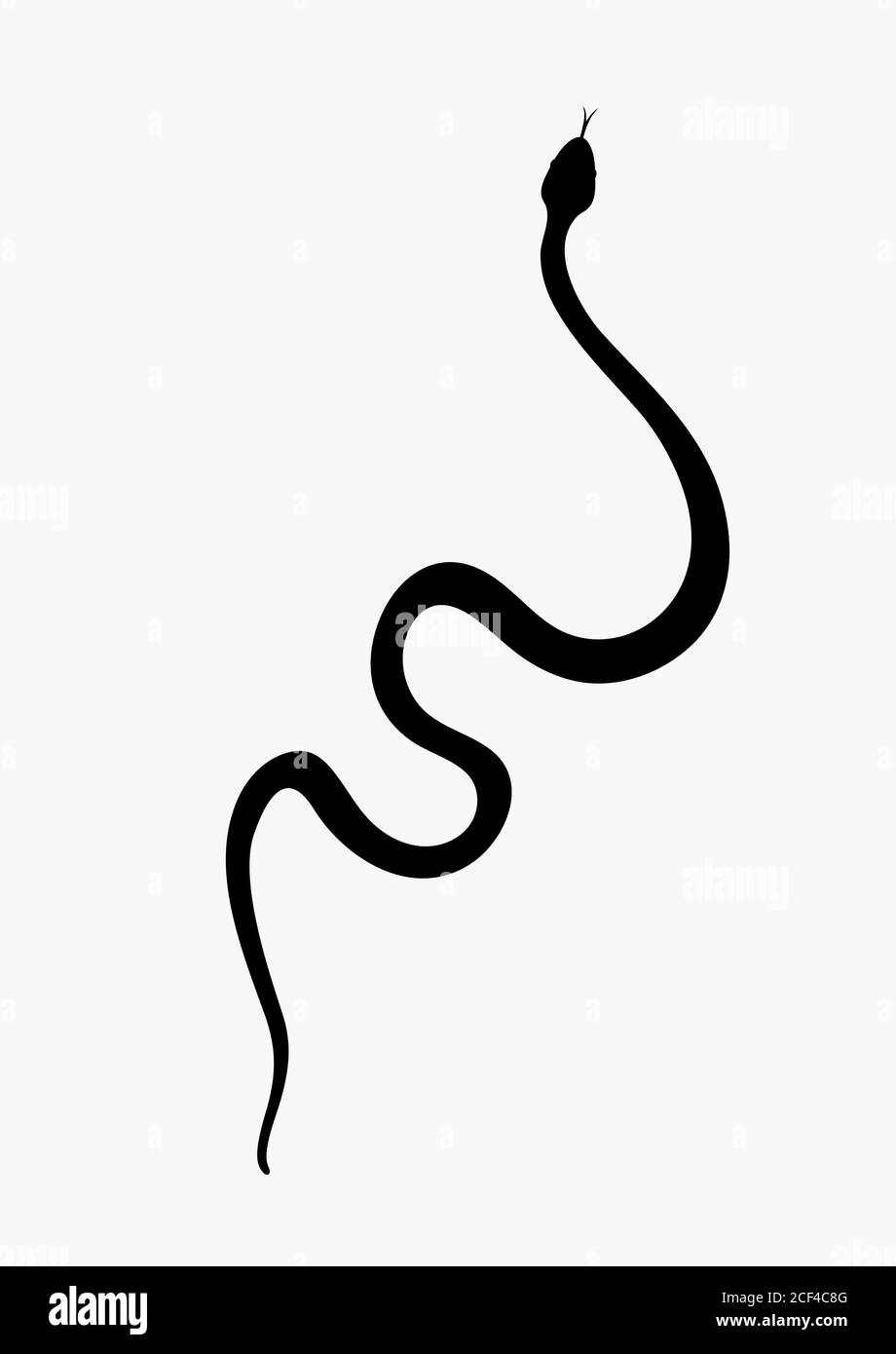 Black silhouette snake. Isolated symbol or icon snake on white ...