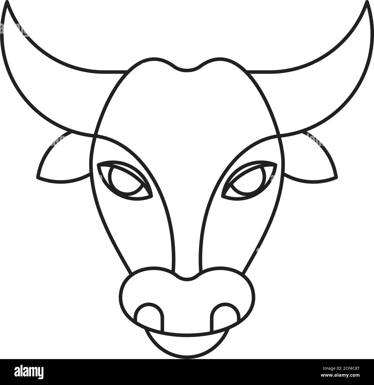 Bull Head Logo Outline
