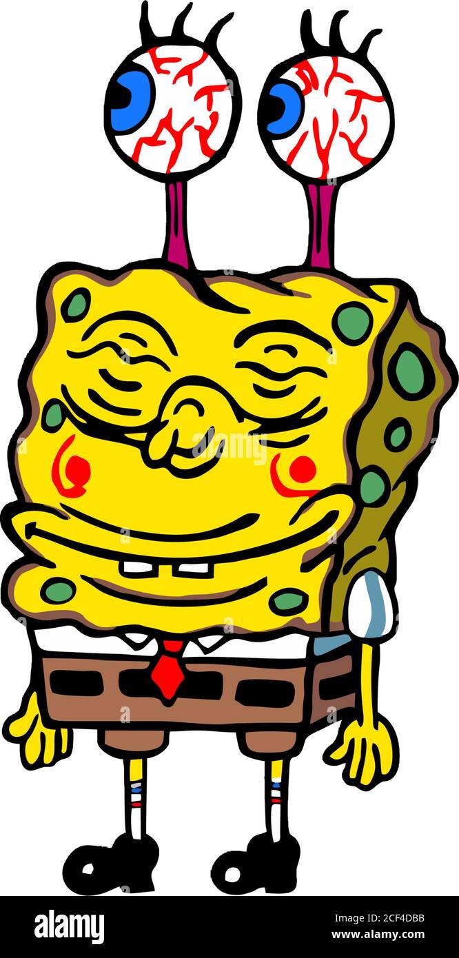 Strange frozen grimace on Sponge Bobs makes him look like alien Stock ...