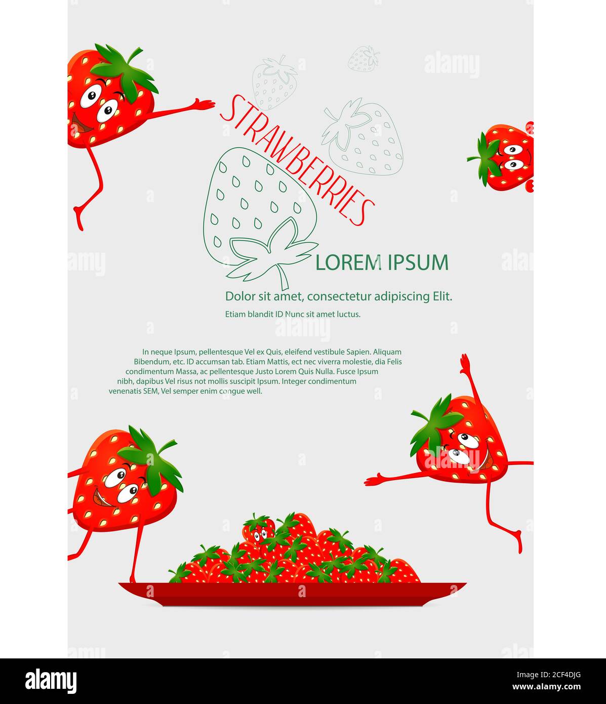 Strawberries poster. Vector illustration Stock Vector Image & Art - Alamy