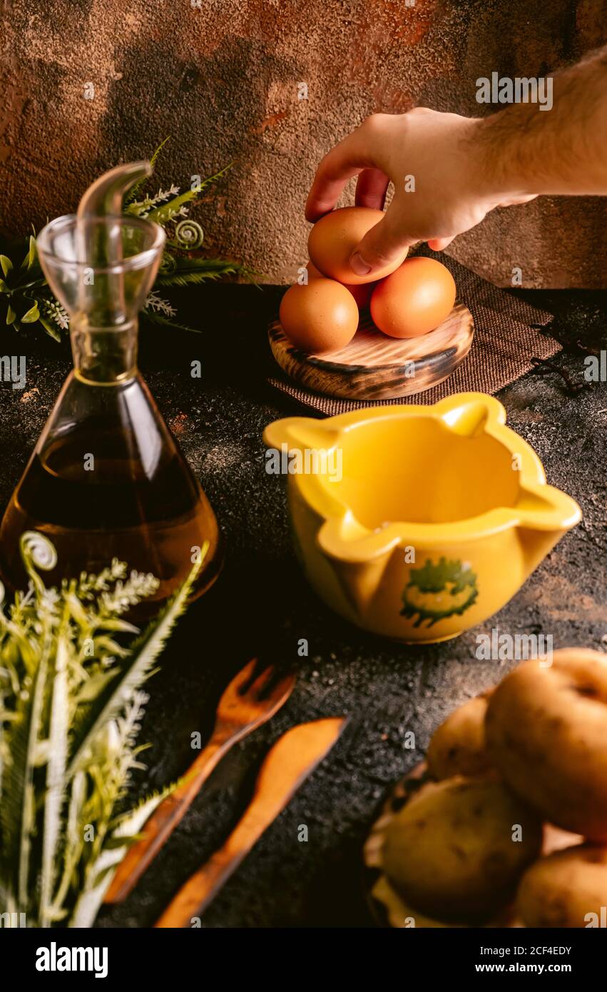 Food products from above hi-res stock photography and images - Alamy