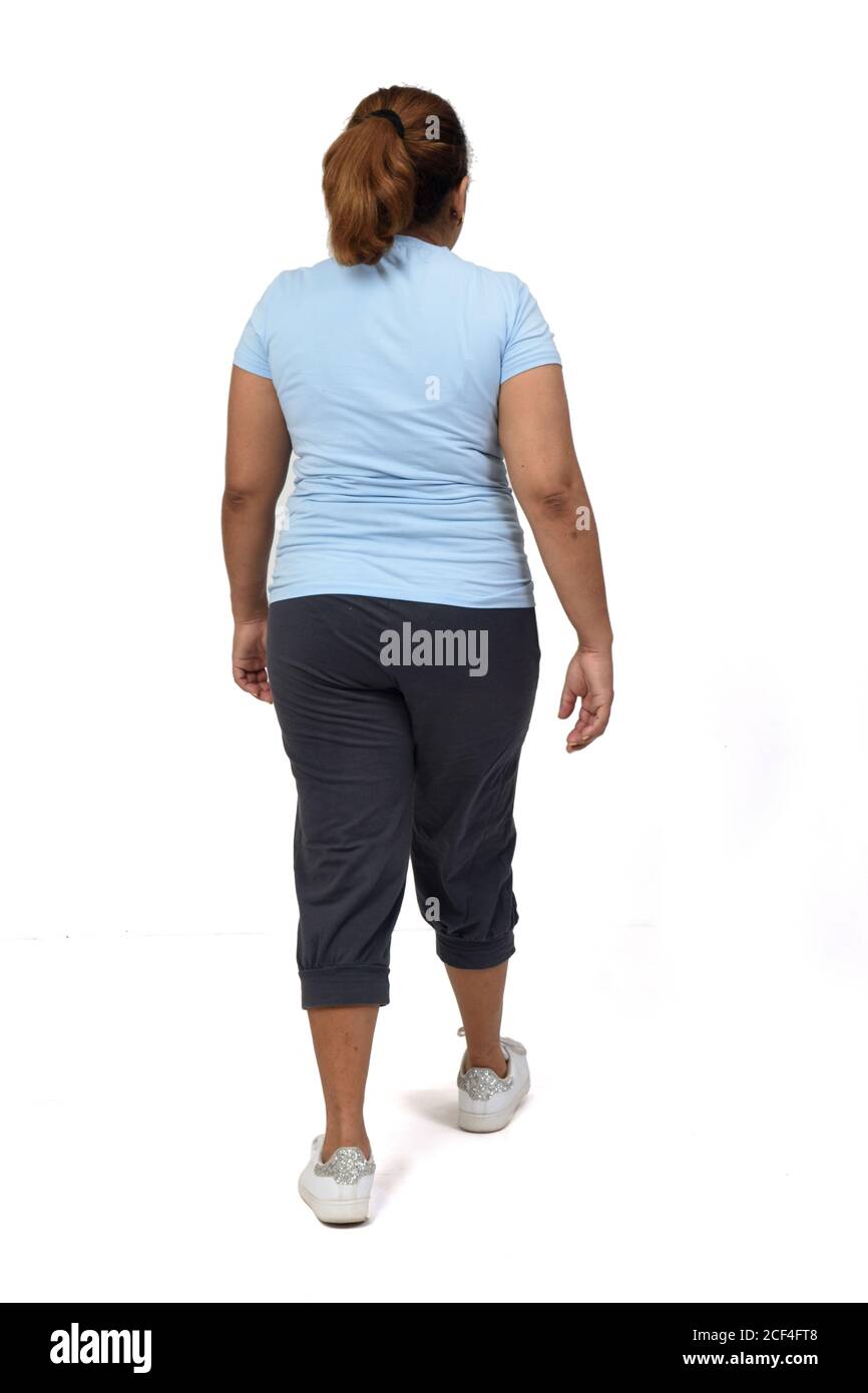 Overweight woman rear view Cut Out Stock Images & Pictures - Alamy