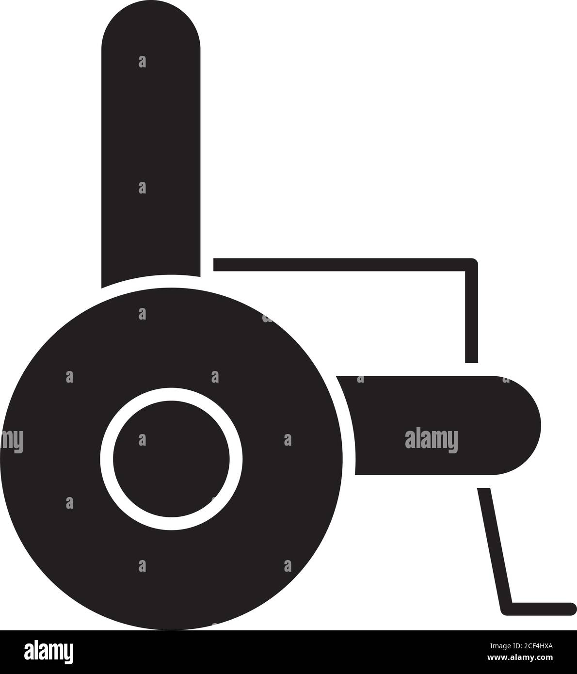 side view of wheelchair icon over white background, silhouette style ...