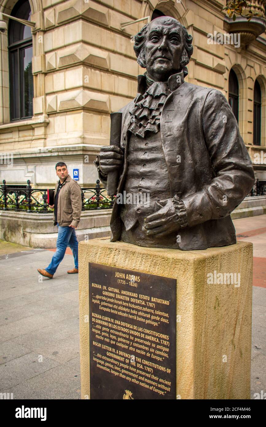 John adams statue bilbao hi-res stock photography and images - Alamy