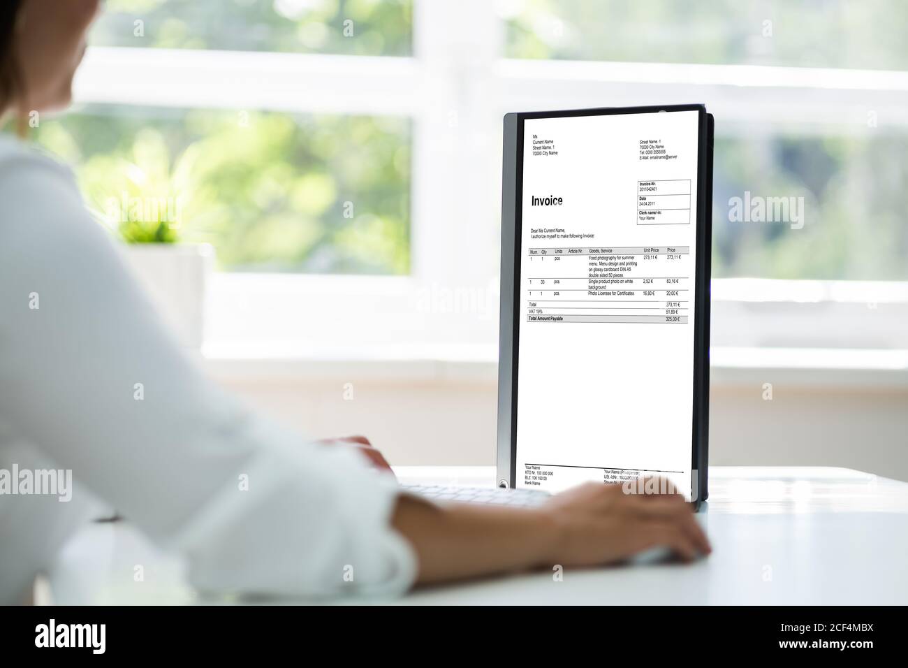 Professional Chartered Accountant Using Invoice Billing Software Stock ...