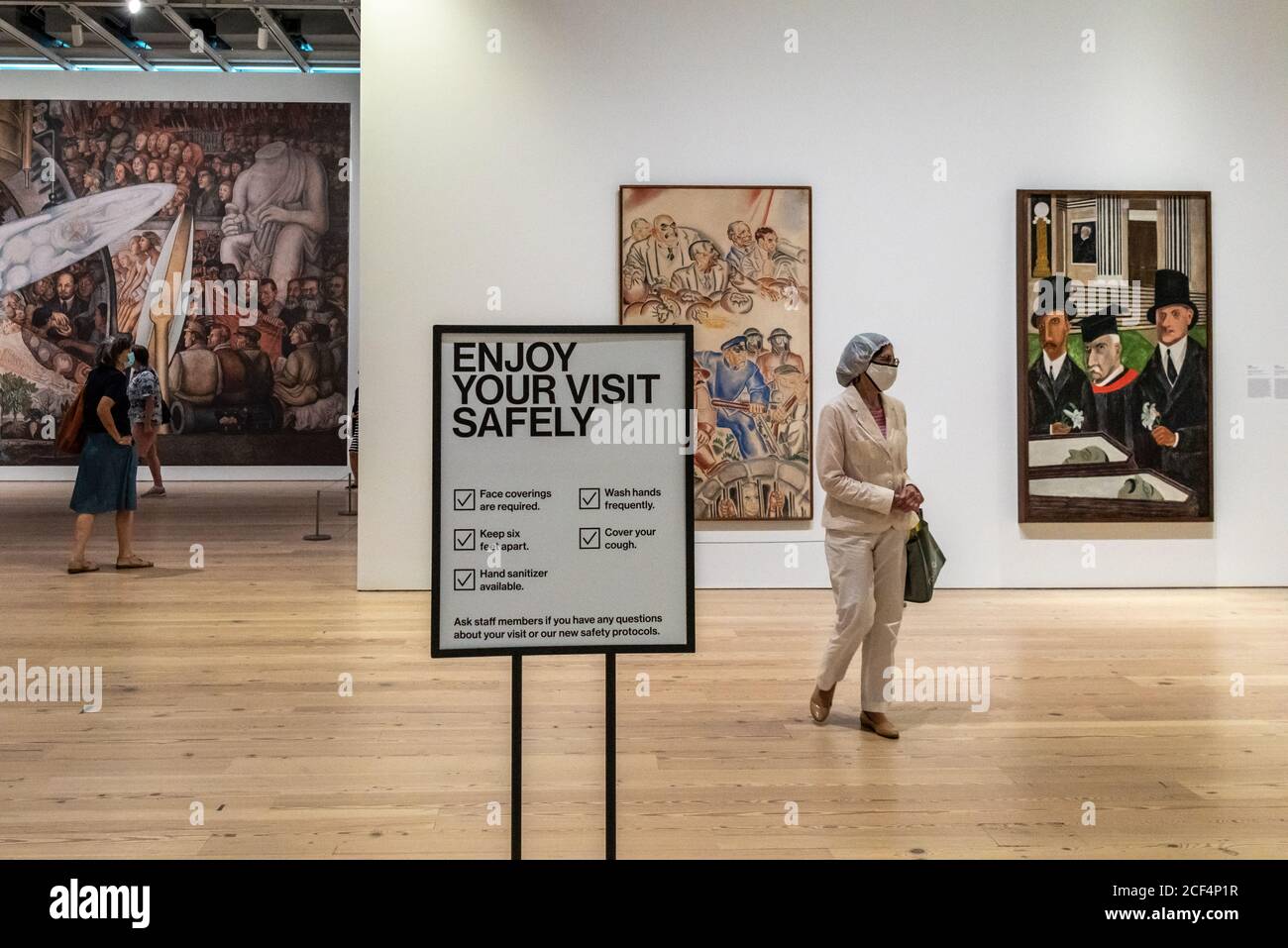 New York, USA. 3rd Sep 2020. A sign at the Whitney Museum of American ...