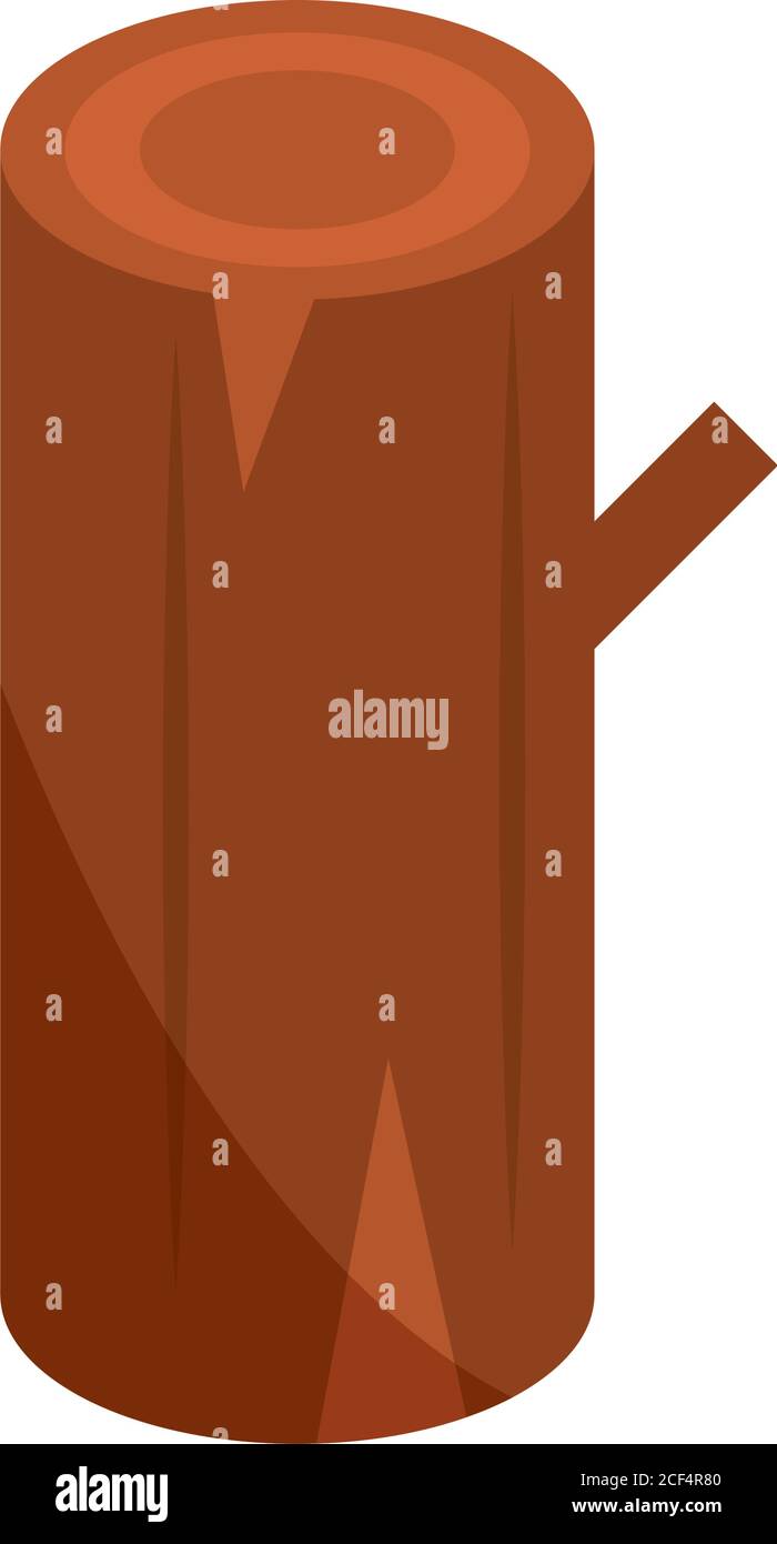 wood trunk forest tree vector illustration flat icon with shadow Stock ...