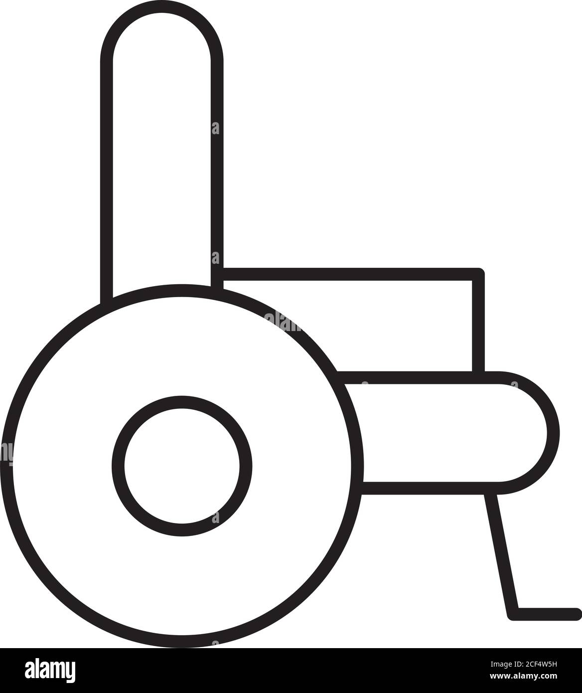side view of wheelchair icon over white background, line style, vector ...