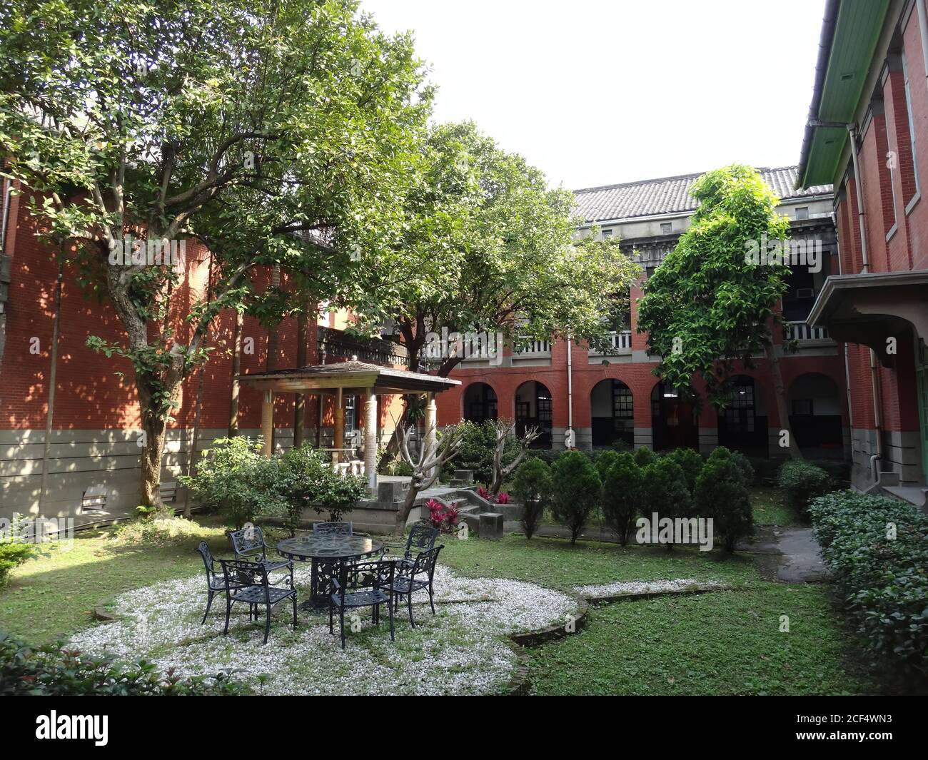 Sunny view of some building of the College of Social Sciences, NTU at ...