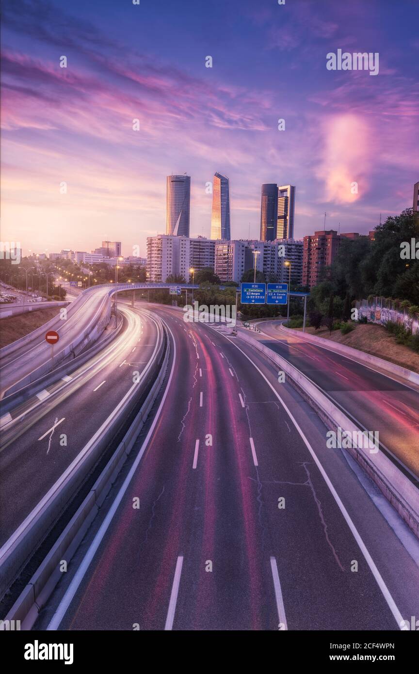 Aerial view freeway traffic sunset hi-res stock photography and images ...