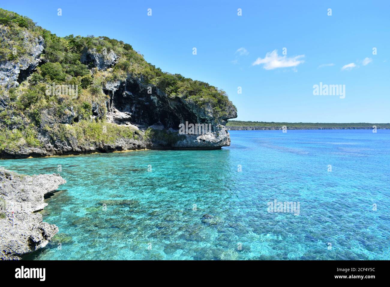 The craggy cliffside of the Cliffs of Jokin on Lifou Island, New ...
