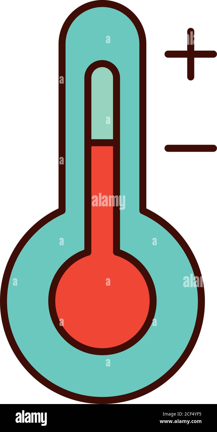thermometer temperature measure instrument vector illustration line and ...