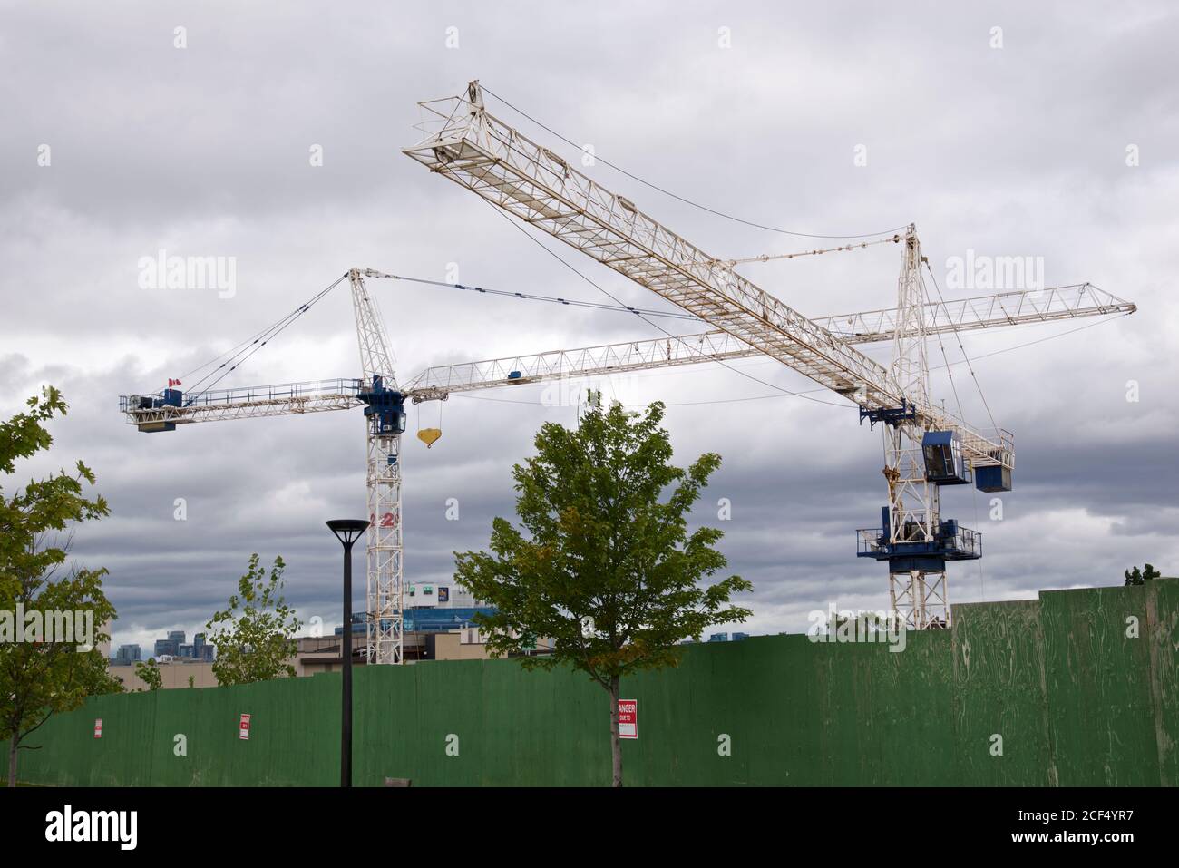 Cranes over the condominium construction site, Toronto, Ontario, Canada ...