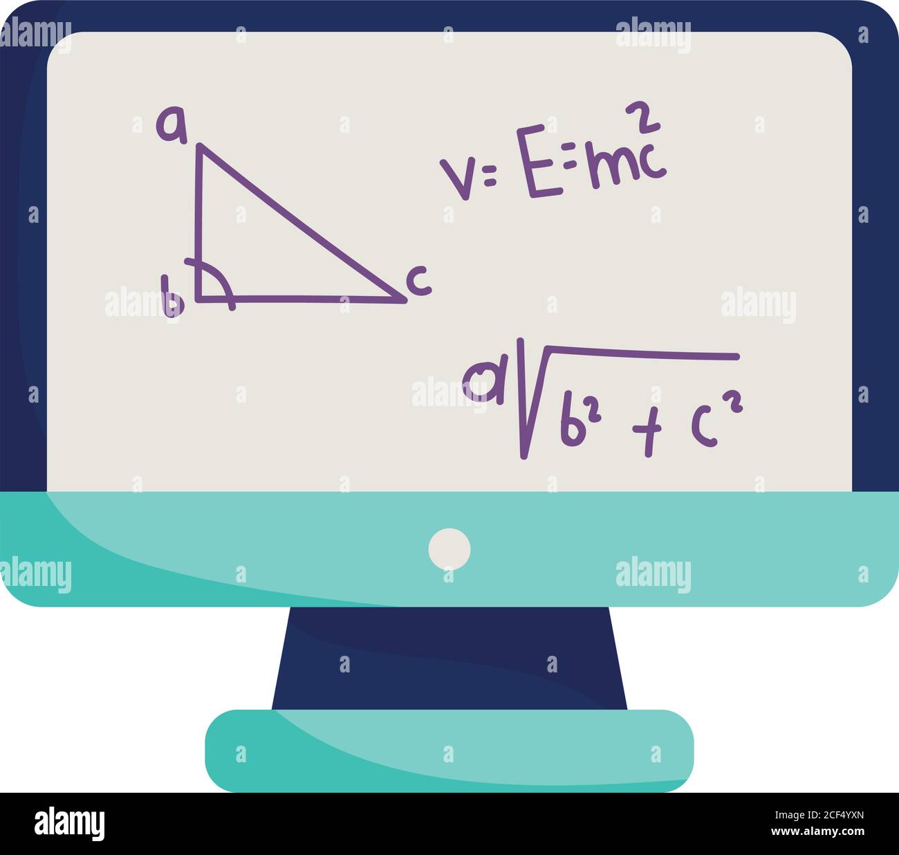 happy teachers day, online learn class maths, isolated icon white ...