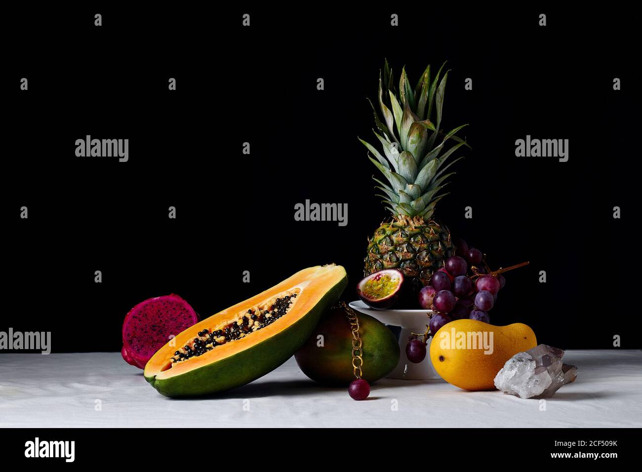 Still life with tropical fruits Stock Photo - Alamy