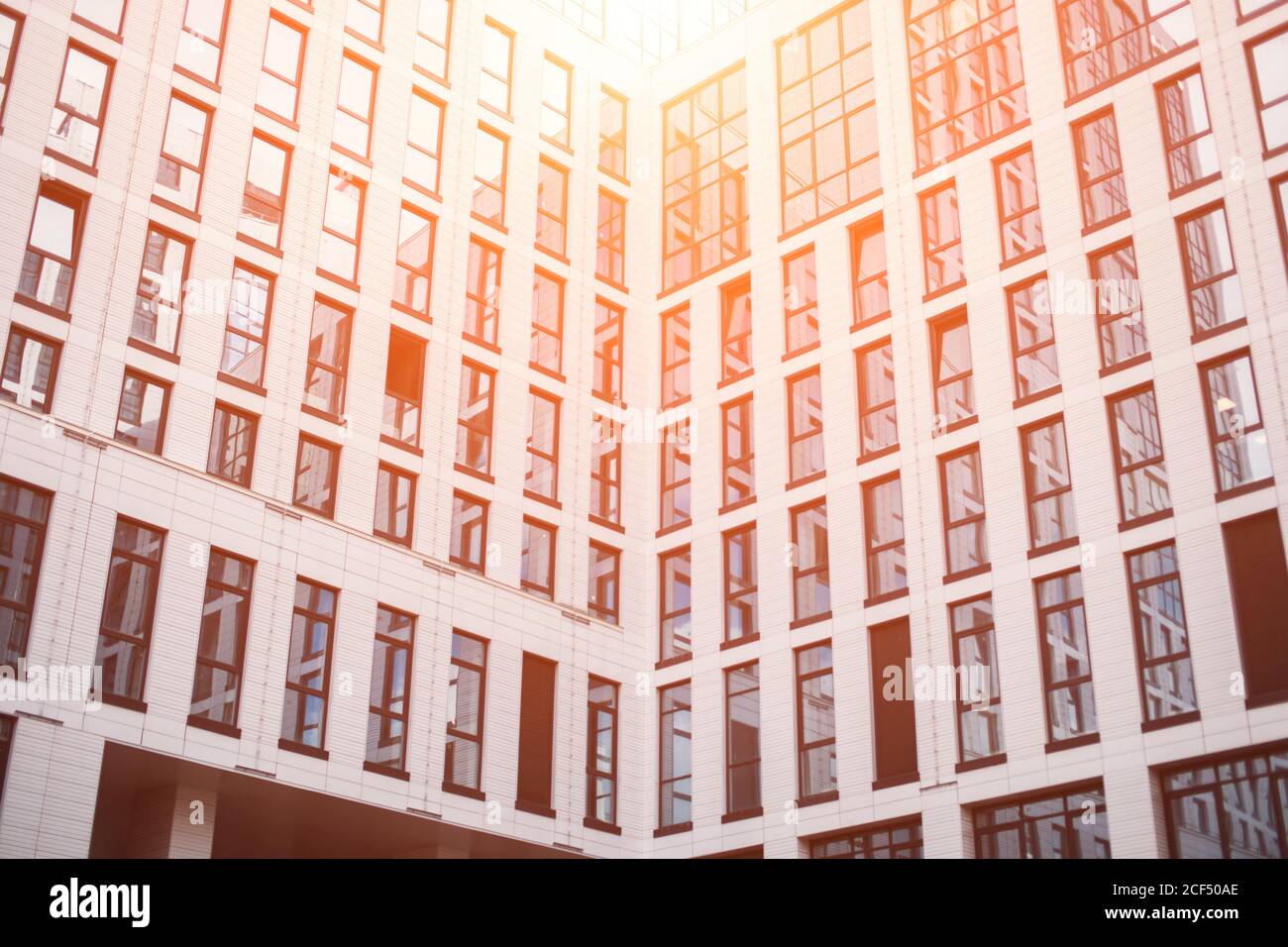 modern business center. windows. close up sunshine Stock Photo - Alamy