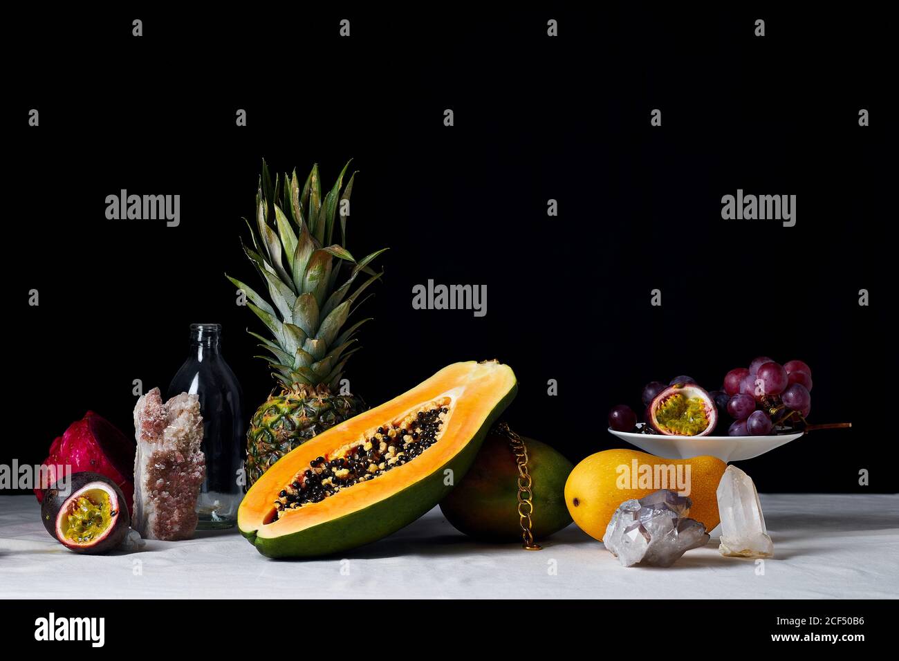 Still life with tropical fruits Stock Photo - Alamy