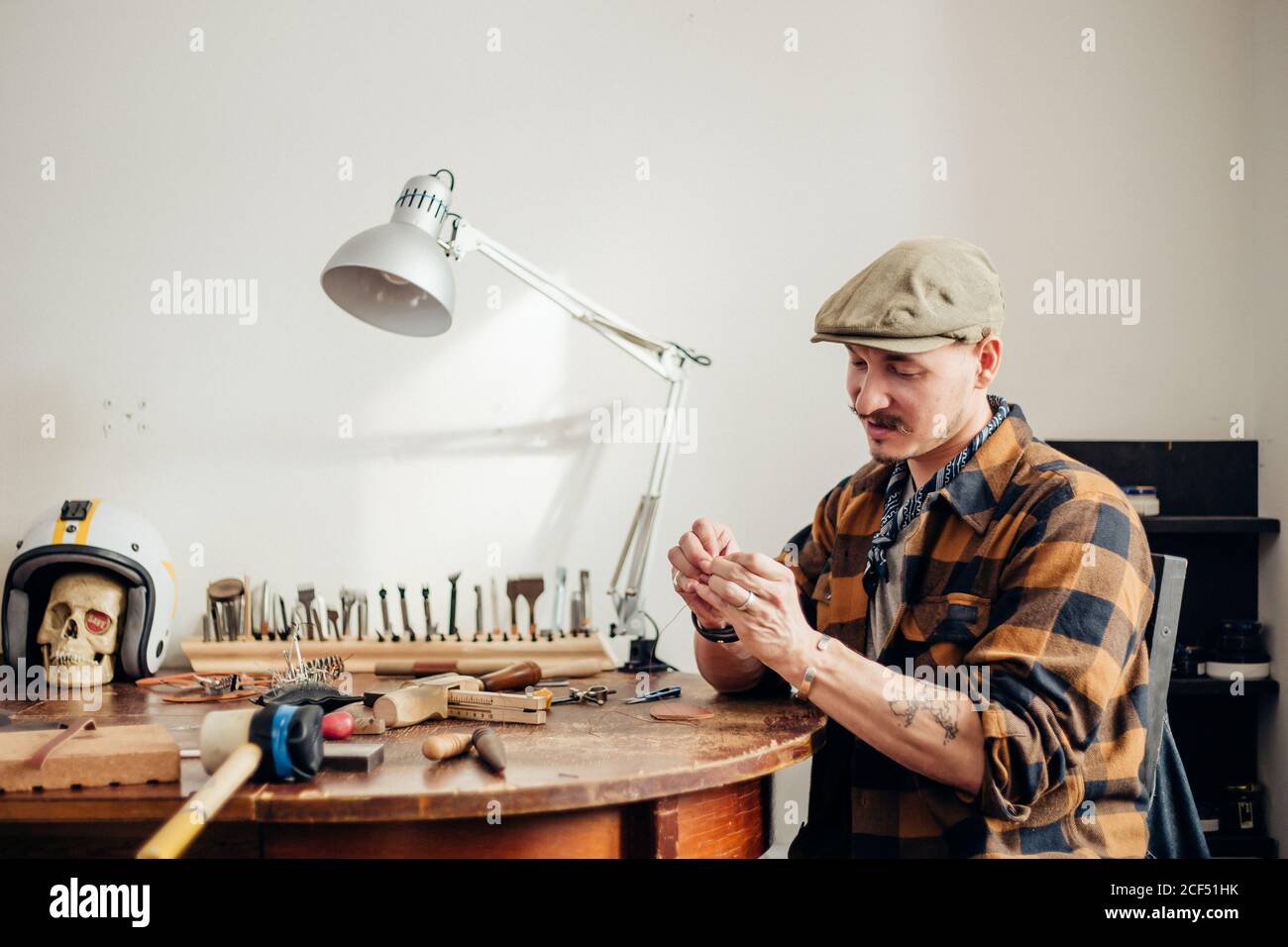 Hand made leather Stock Photo - Alamy