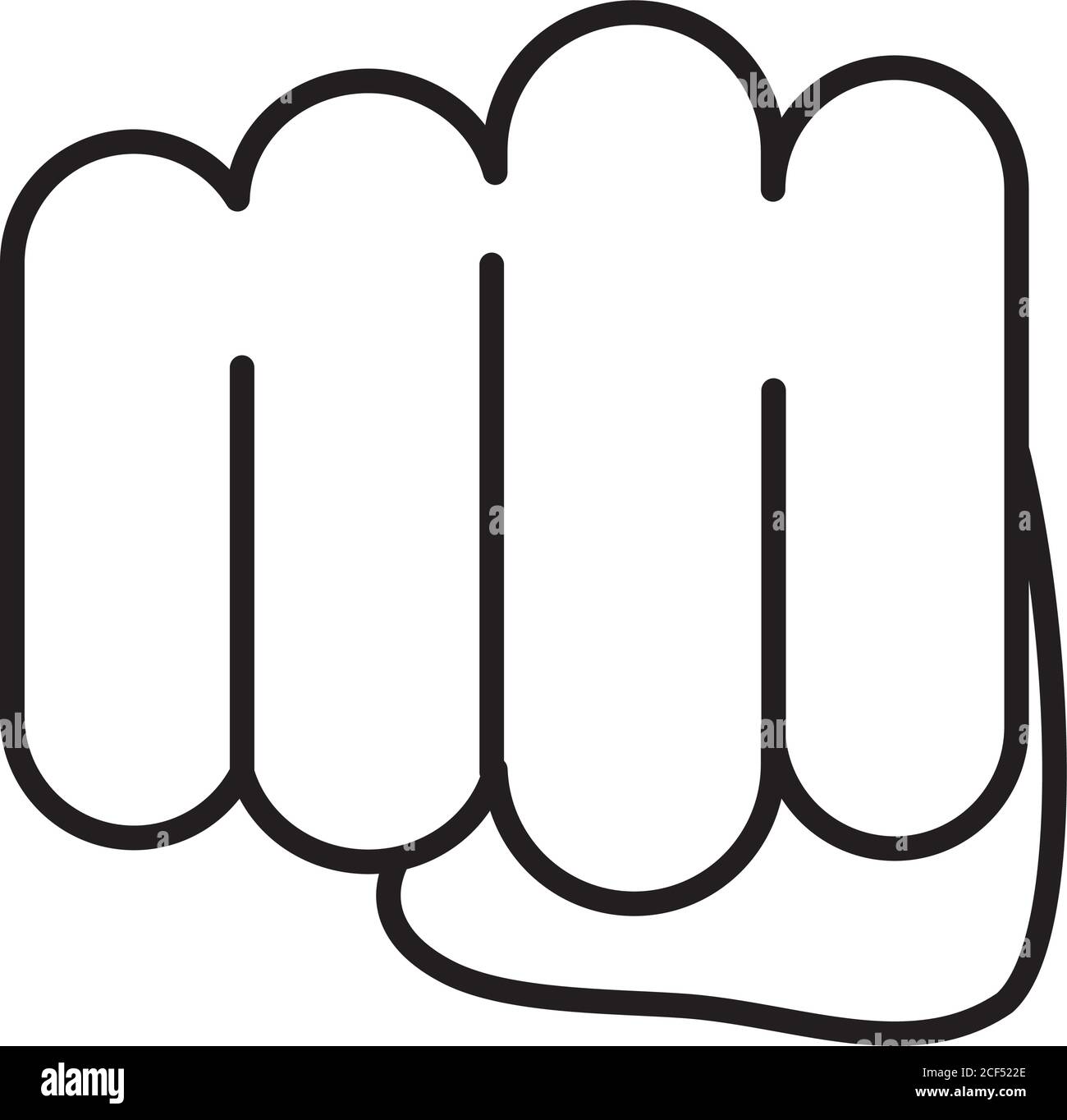 clenched fist icon over white background, line style, vector ...