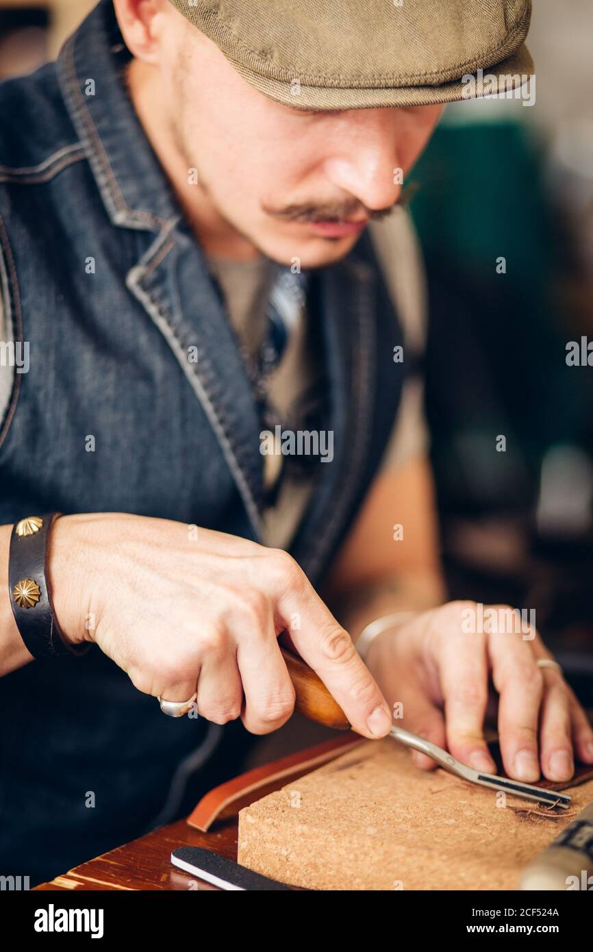 Hand made leather Stock Photo - Alamy