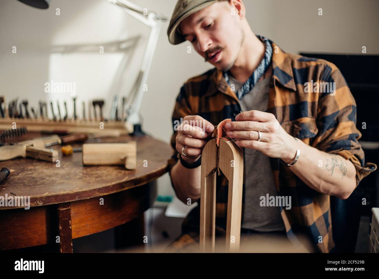Hand made leather Stock Photo - Alamy