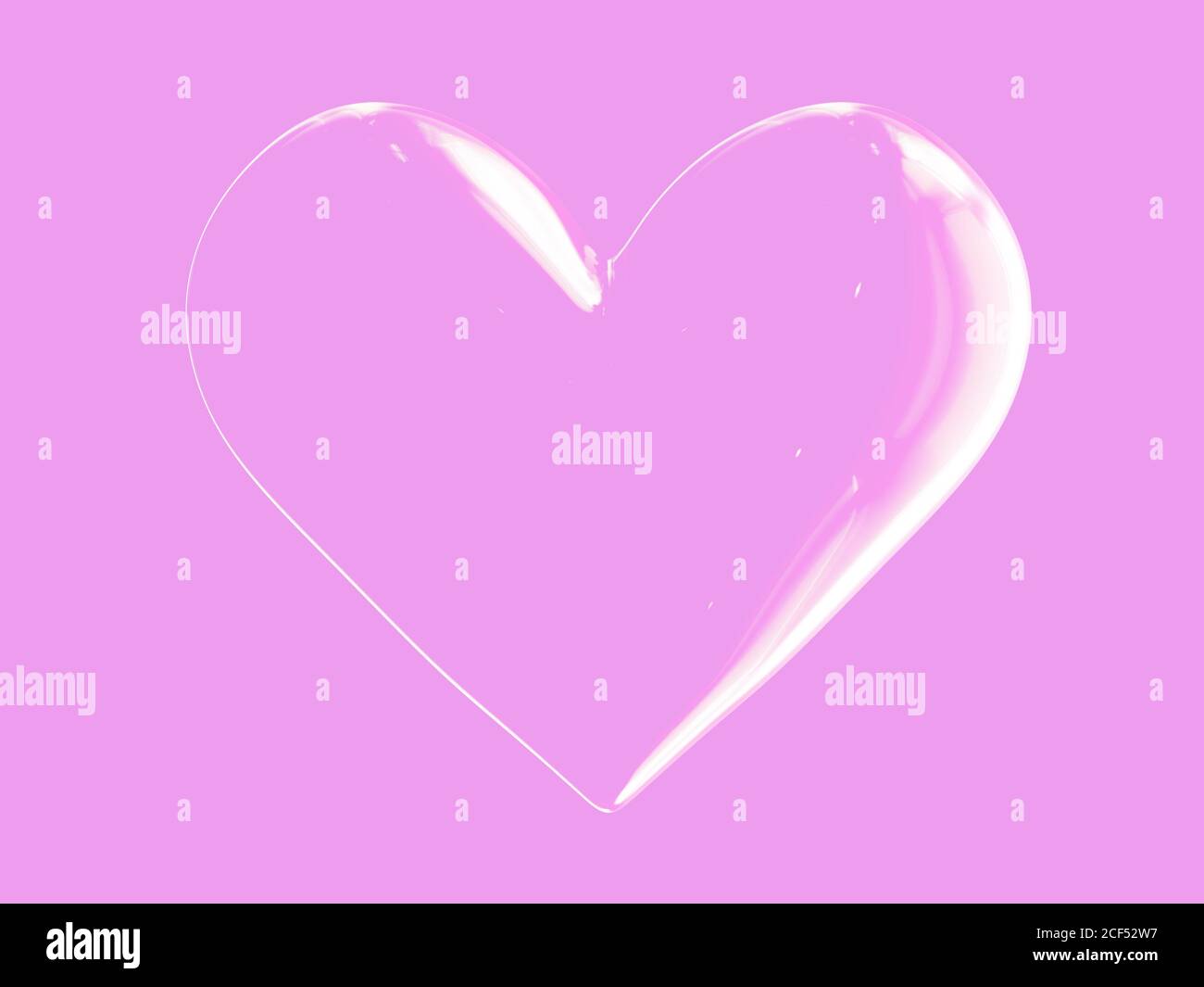 white contour heart on pink background, transparent heart shape Stock ...