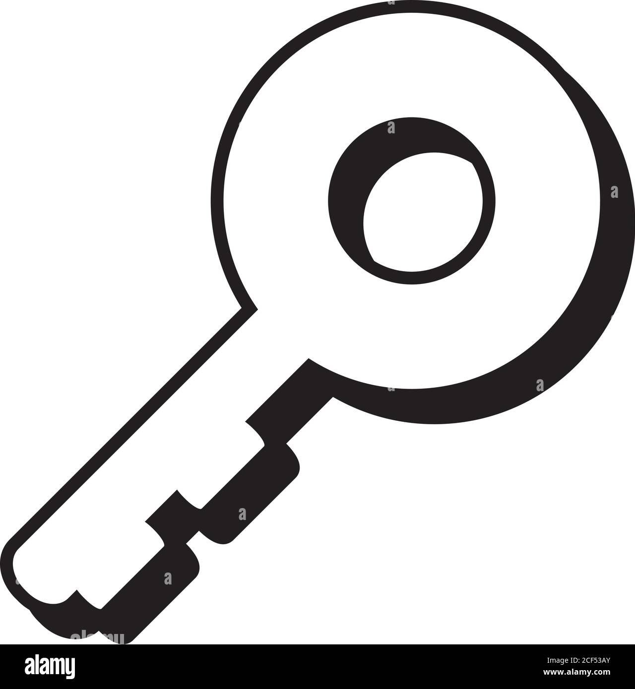 pop art elements concept, key icon over white background, line style ...