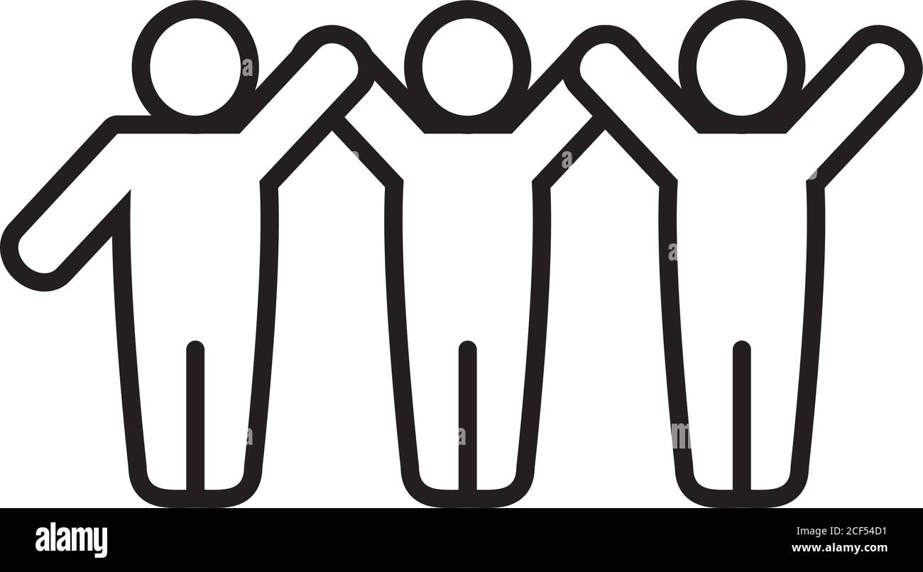 pictogram people standing icon over white background, line style ...