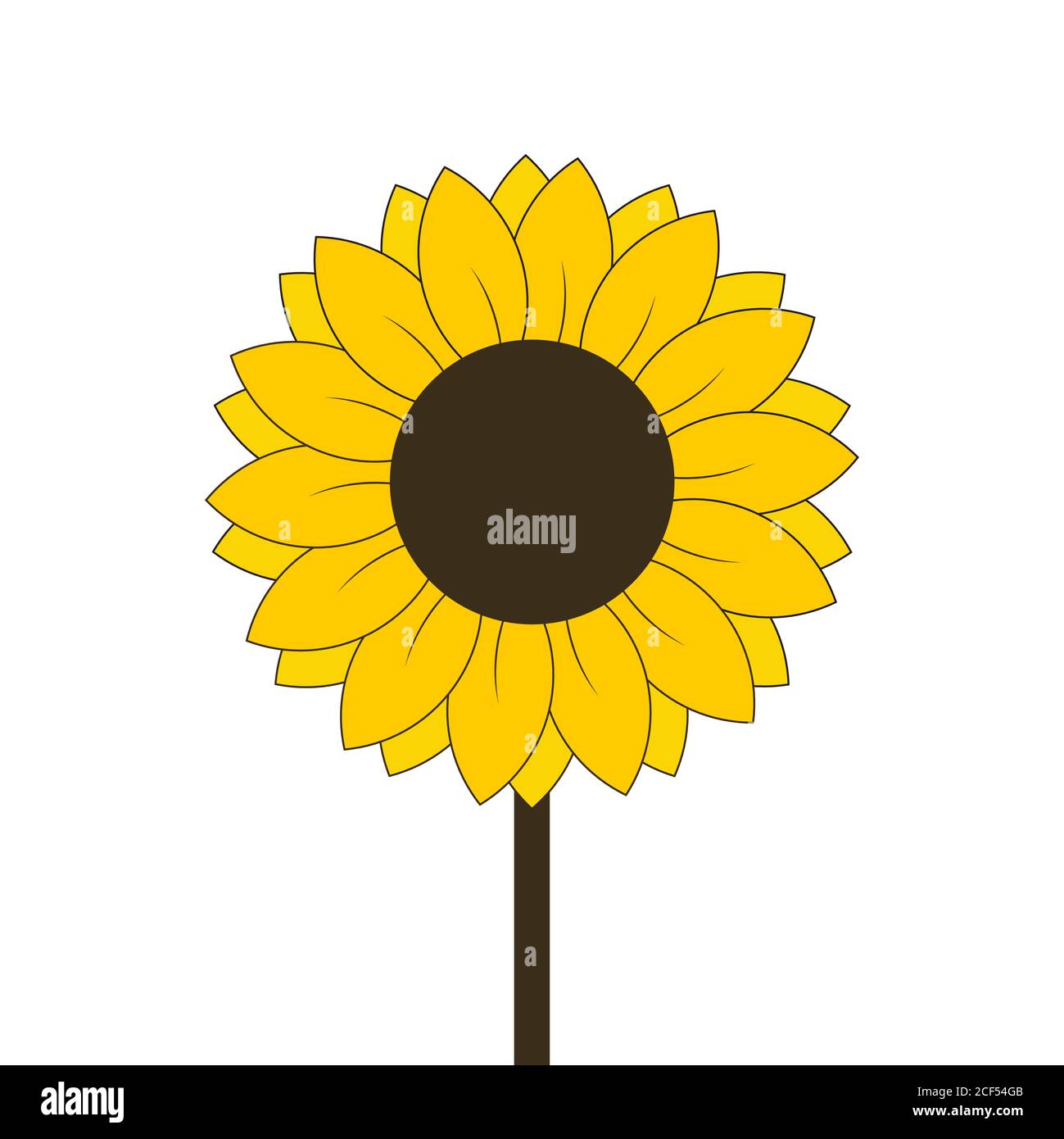 Sunflower stem Stock Vector Images - Alamy