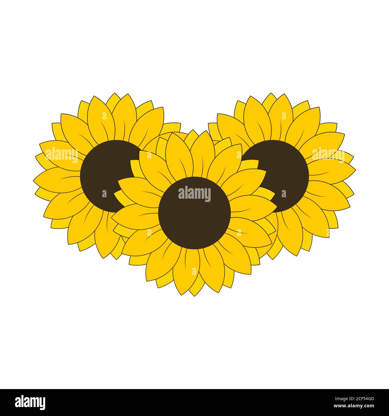 3 Sunflowers for banned design or decoration vector illustration Stock ...