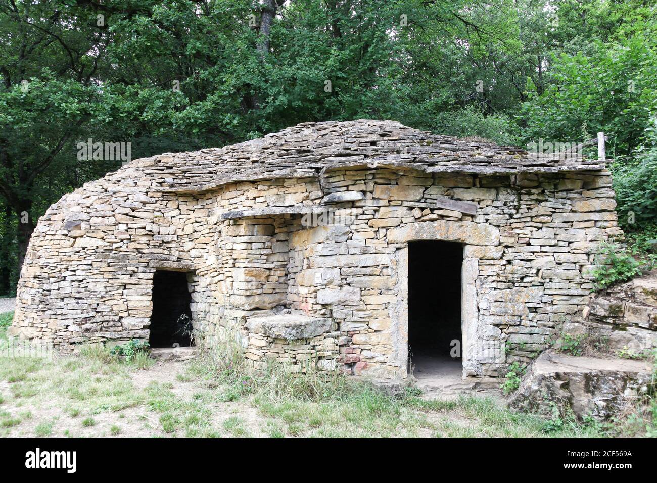 Old and typical stone hut called caborne in french language in Saint ...