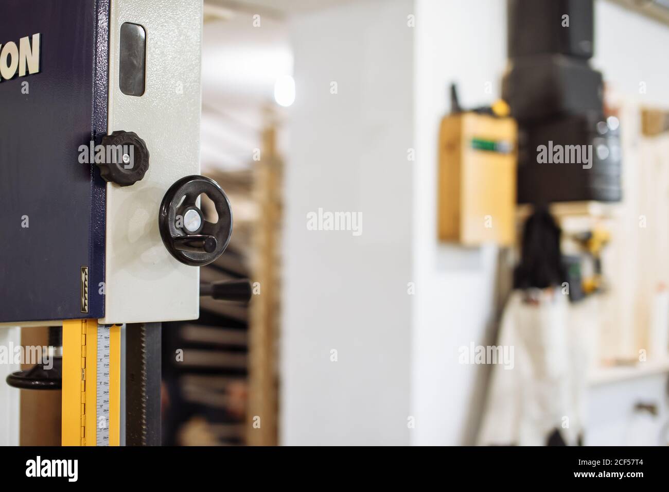 Traditional carpenter workshop with its wealth of tools and wood Stock ...