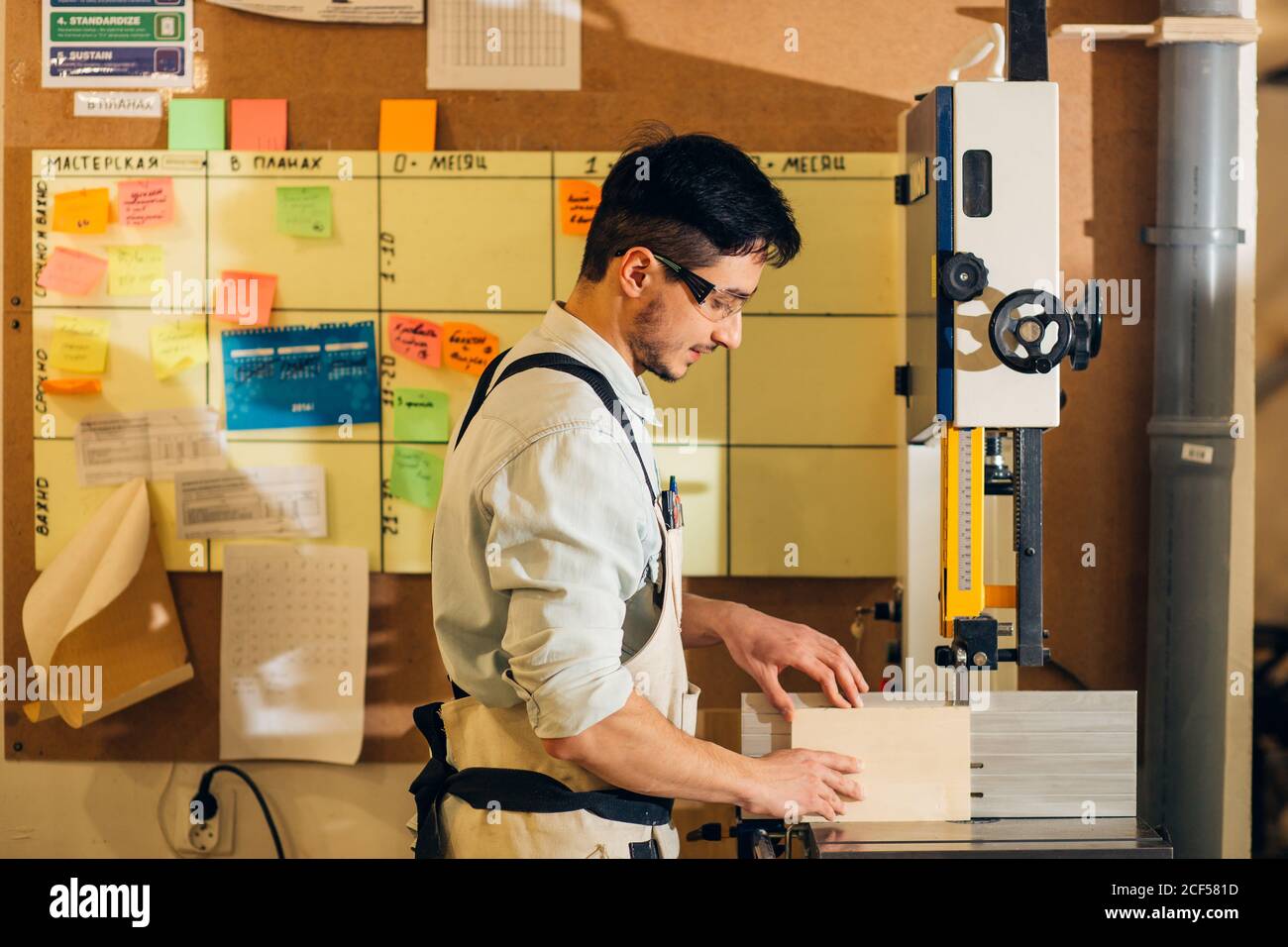 Desk of a carpenter with some tools hi-res stock photography and images ...