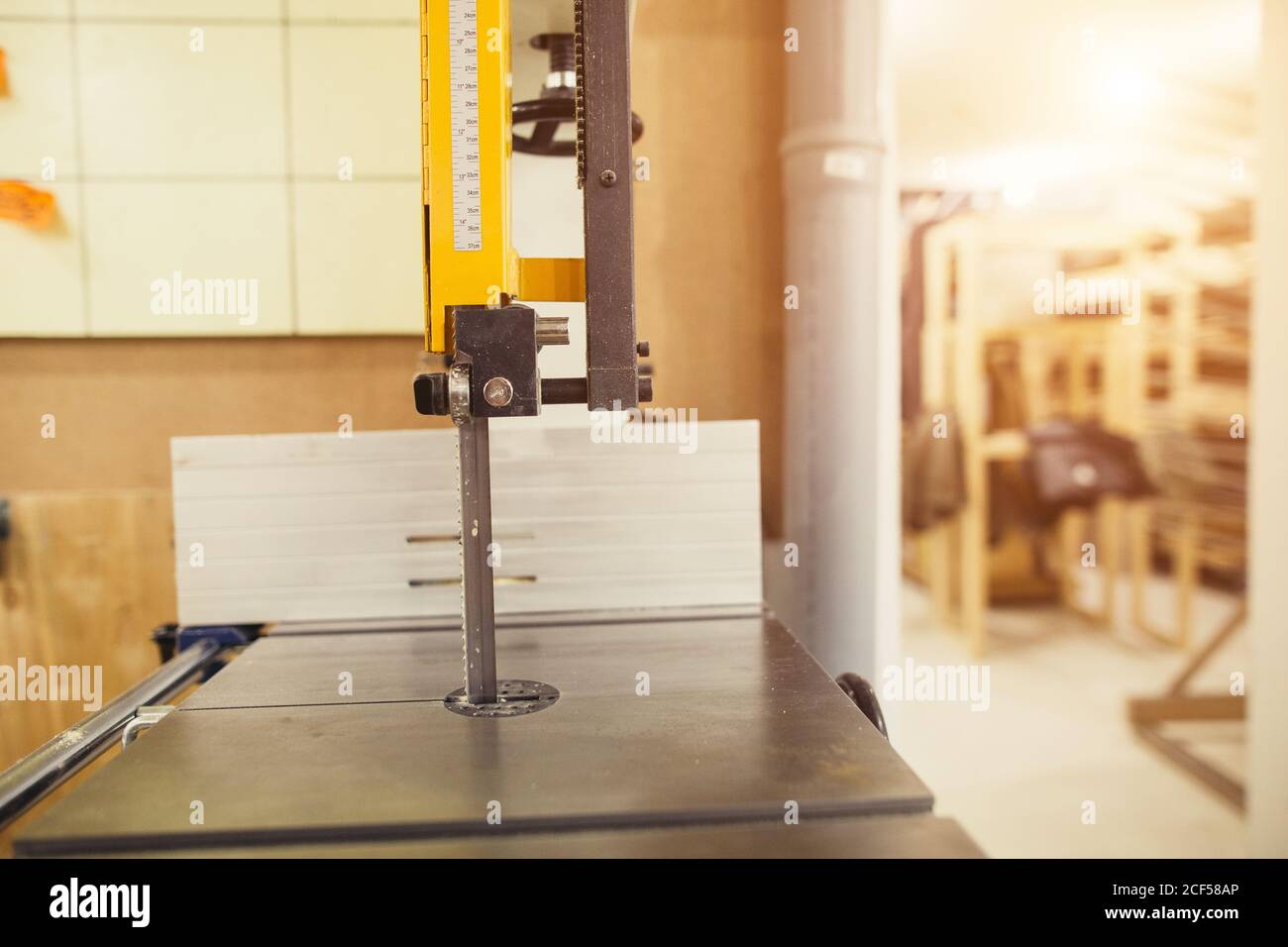 Traditional carpenter workshop with its wealth of tools and wood Stock ...