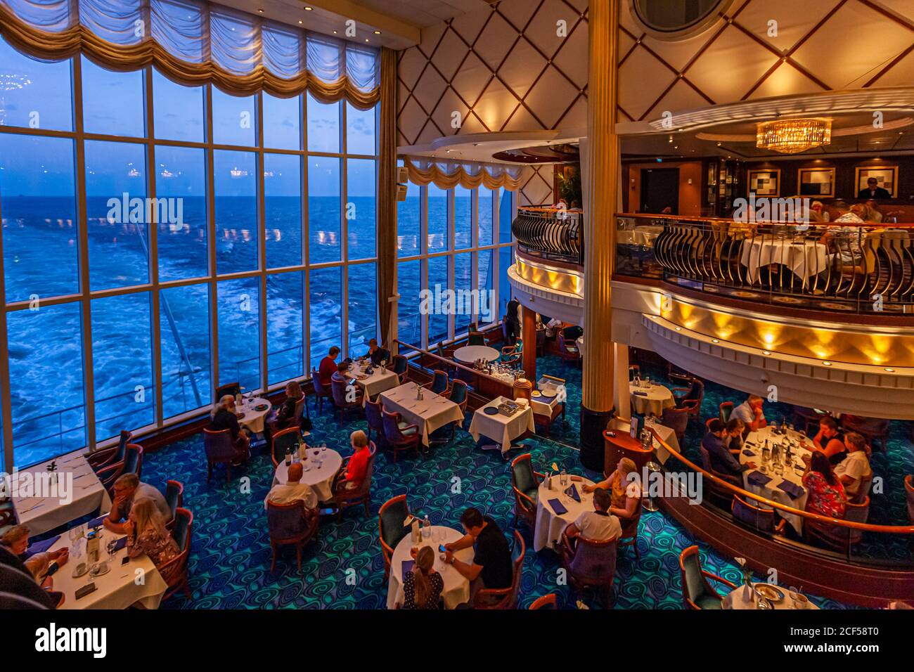 Restaurant in Color Line Ferry Boat in the Baltic Sea to Oslo Stock ...
