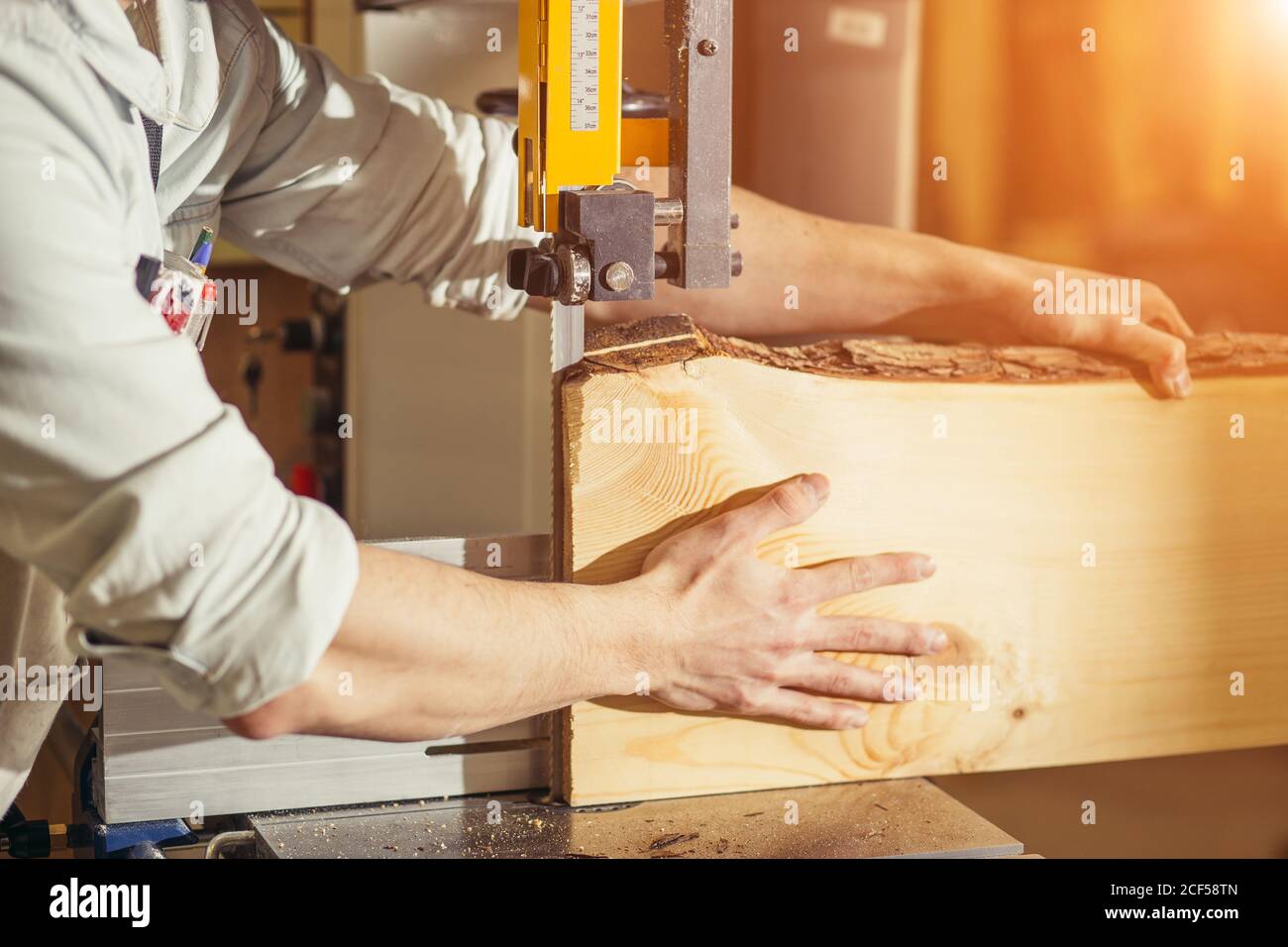 profession, carpentry, woodwork and people concept - carpenter testing ...