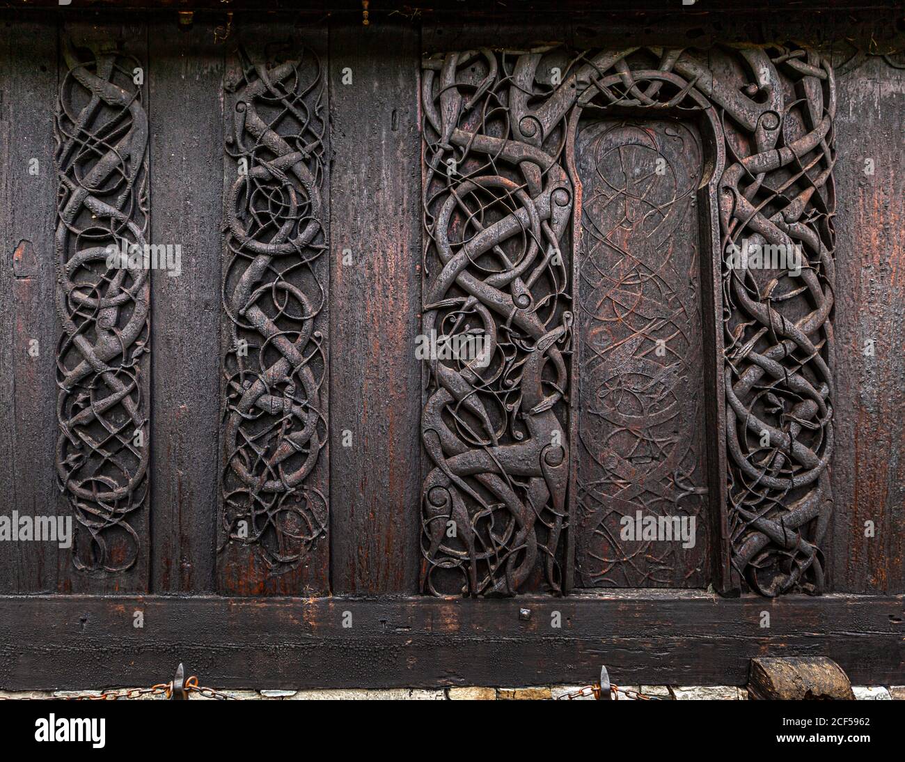 Wooden Portal Of The Stave Church
