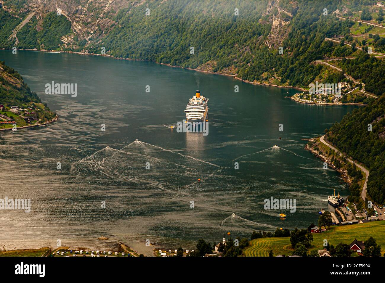 Cruise Ship in Geiranger Fjord, Stranda, Norway Stock Photo - Alamy