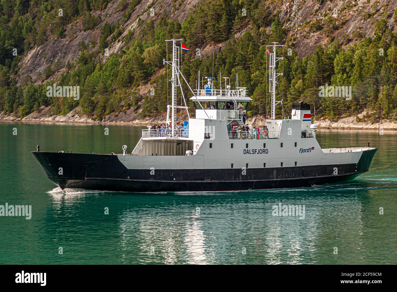 On a ferry in Eidsdal, Dalsfjord, Norway Stock Photo - Alamy