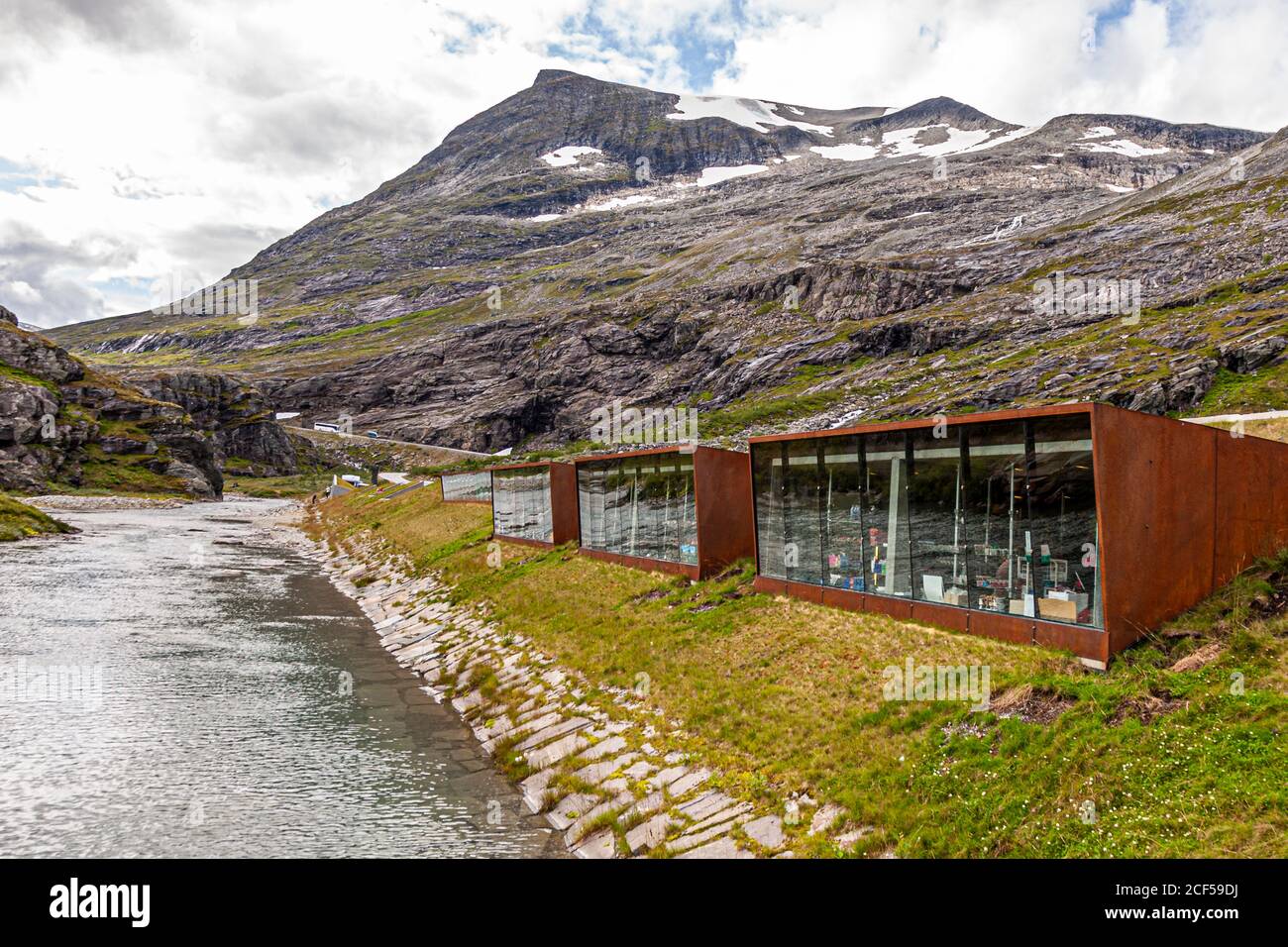 The river at Trollstigen Kafe on the Trollstig plateau. Architect ...