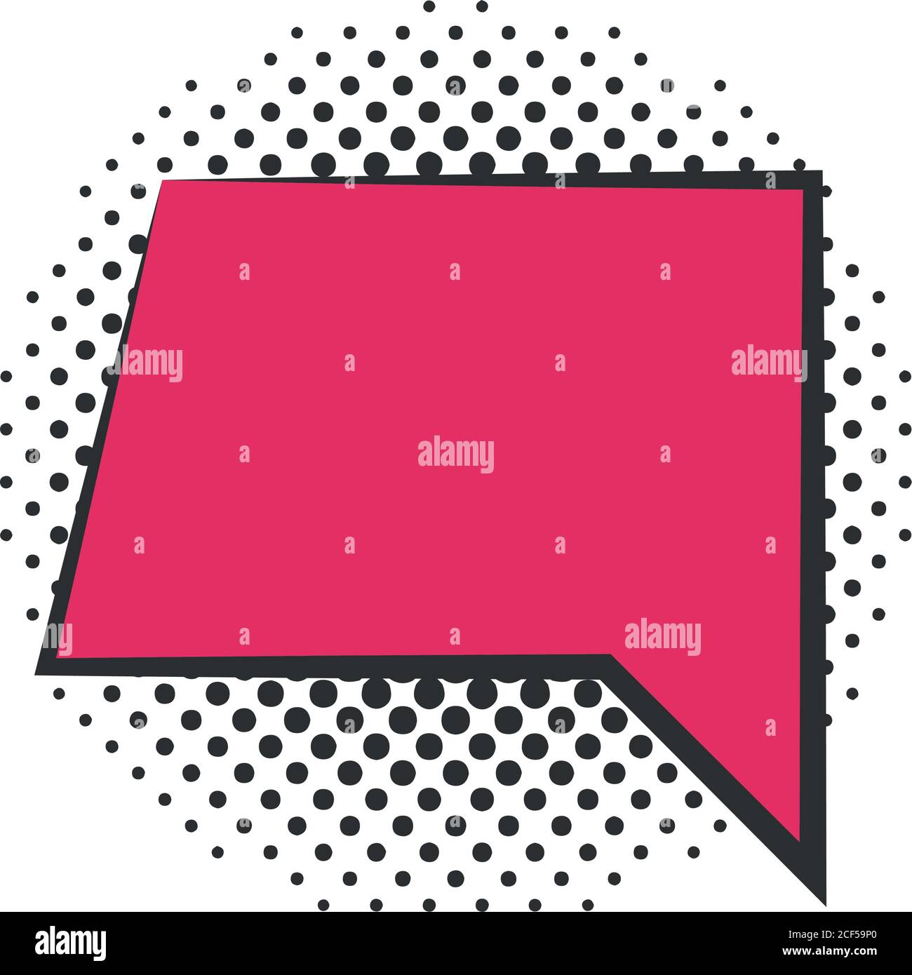 red pop art speech bubble halftone style, flat design white background ...