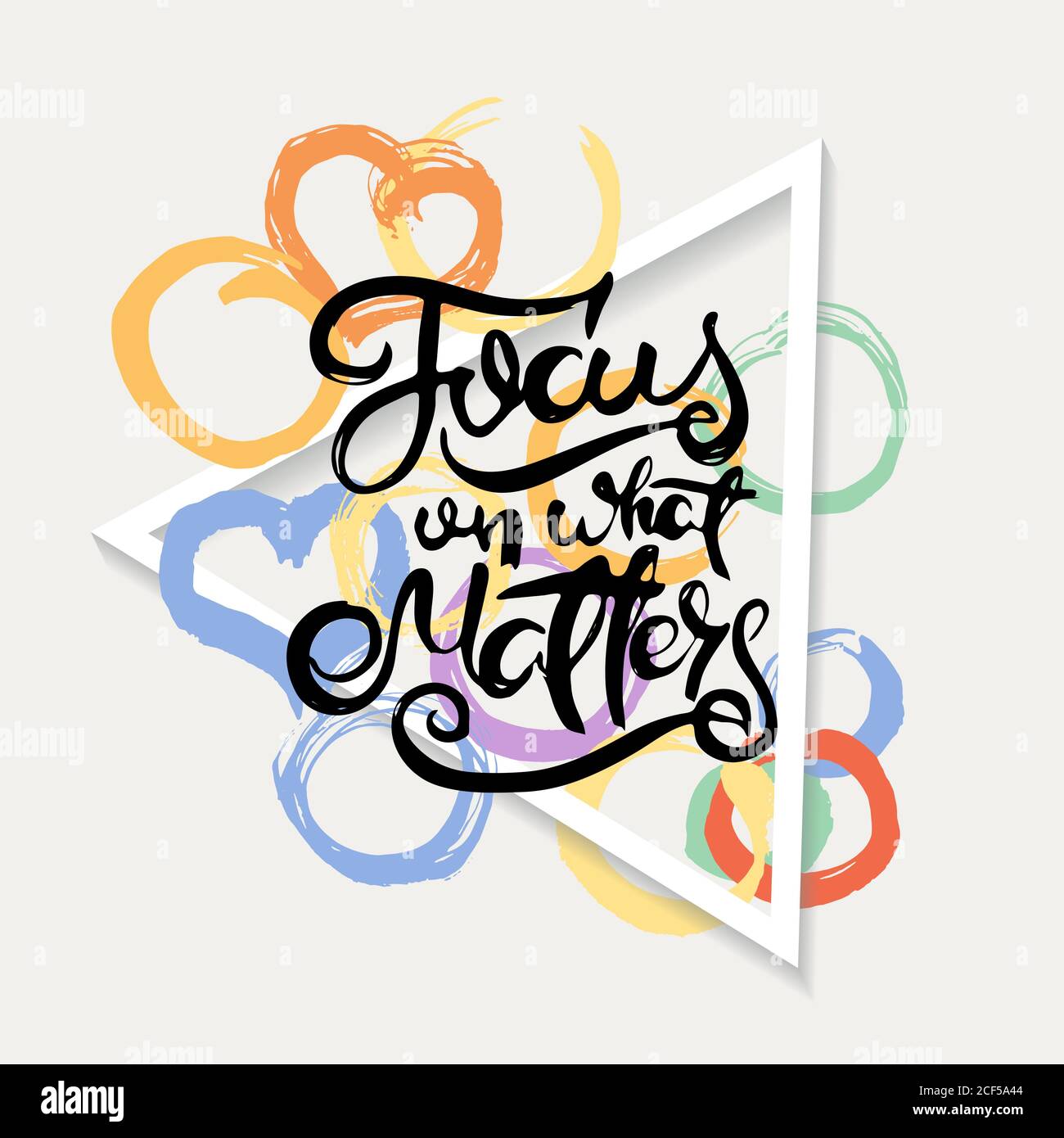 Focus on What Matters. Vector motivational phrase. Hand drawn ornate ...